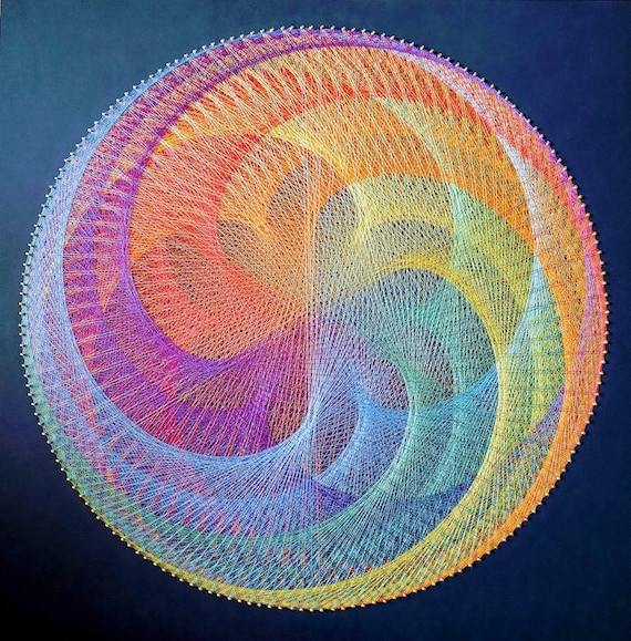 String Art Cardioid Multicolor 1.5 Wall Decor Framed | Etsy