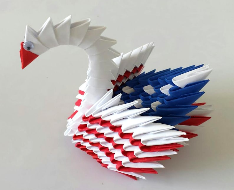 3D Origami Petit cygne patriotique | Etsy France