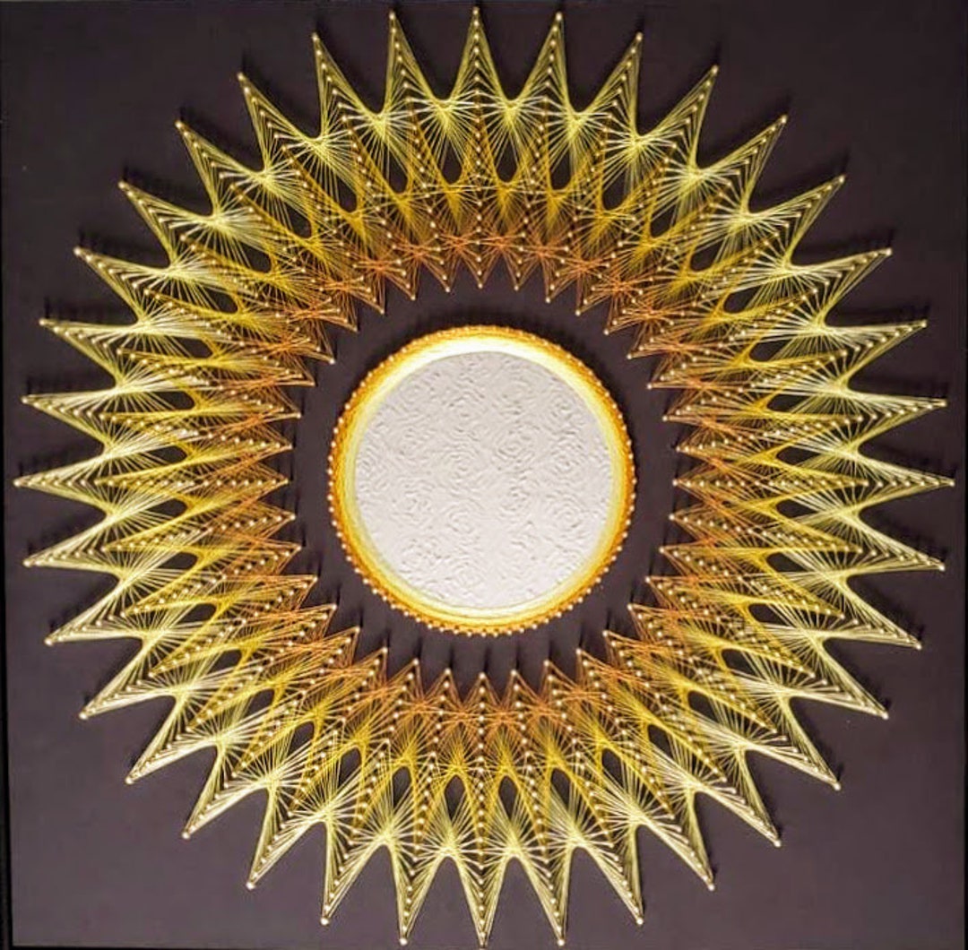 String Art Sun With Mirror - Etsy
