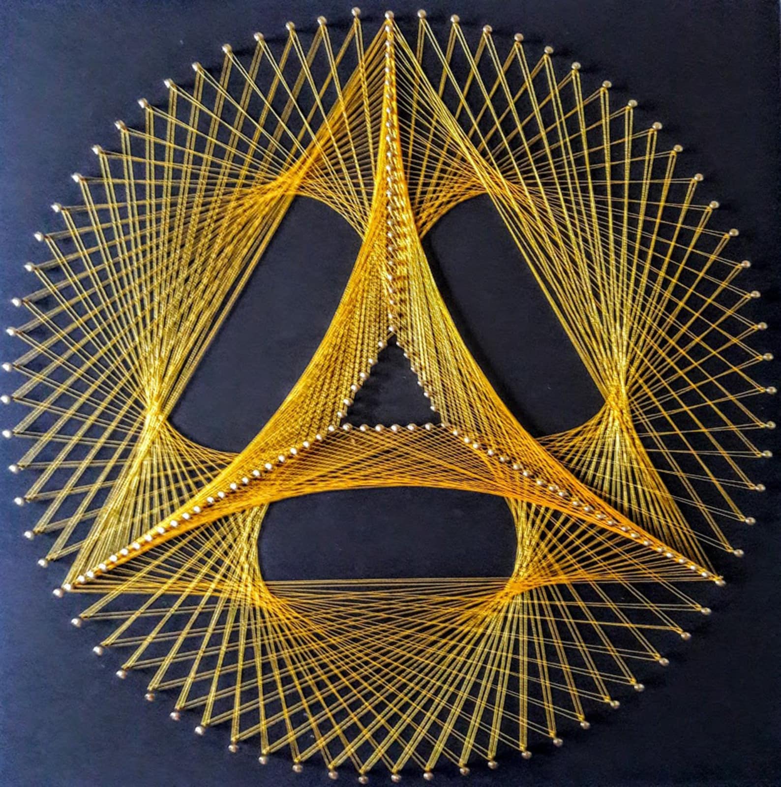 String Art Sacred Geometry 2 on black Zen String Art Wall | Etsy