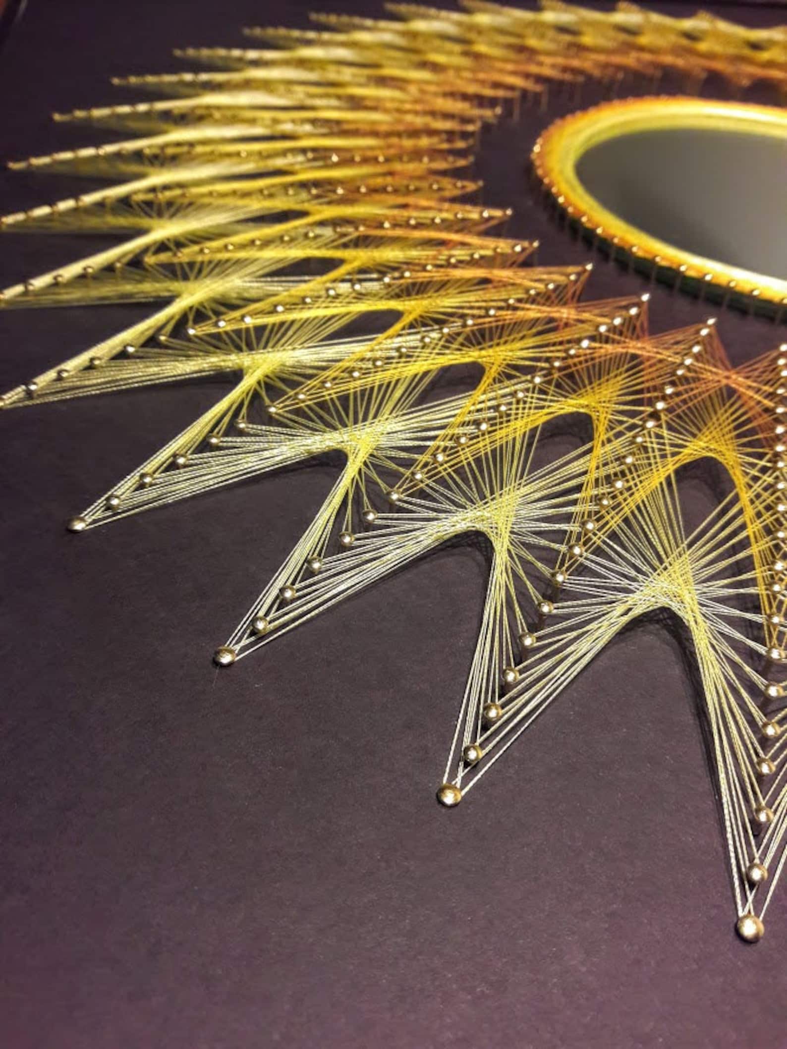 String Art Sun With Mirror - Etsy