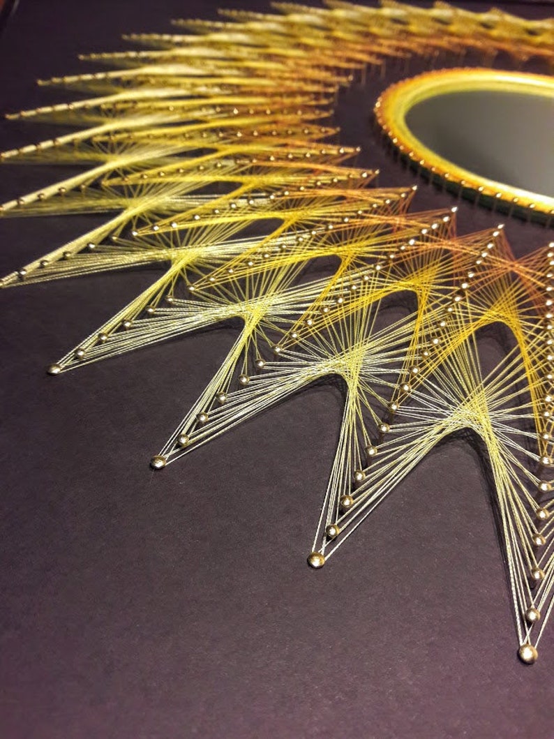 String Art Sun With Mirror - Etsy