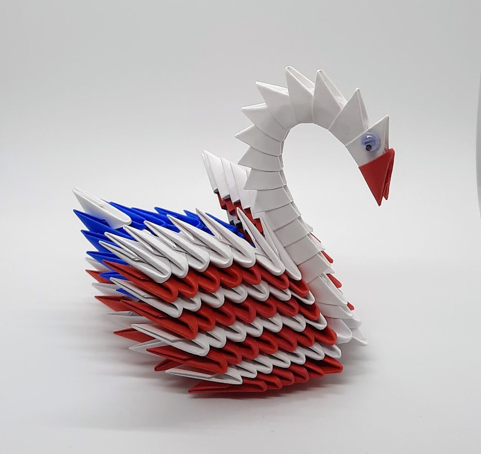 3D Origami Patriotic Small Swan - Etsy