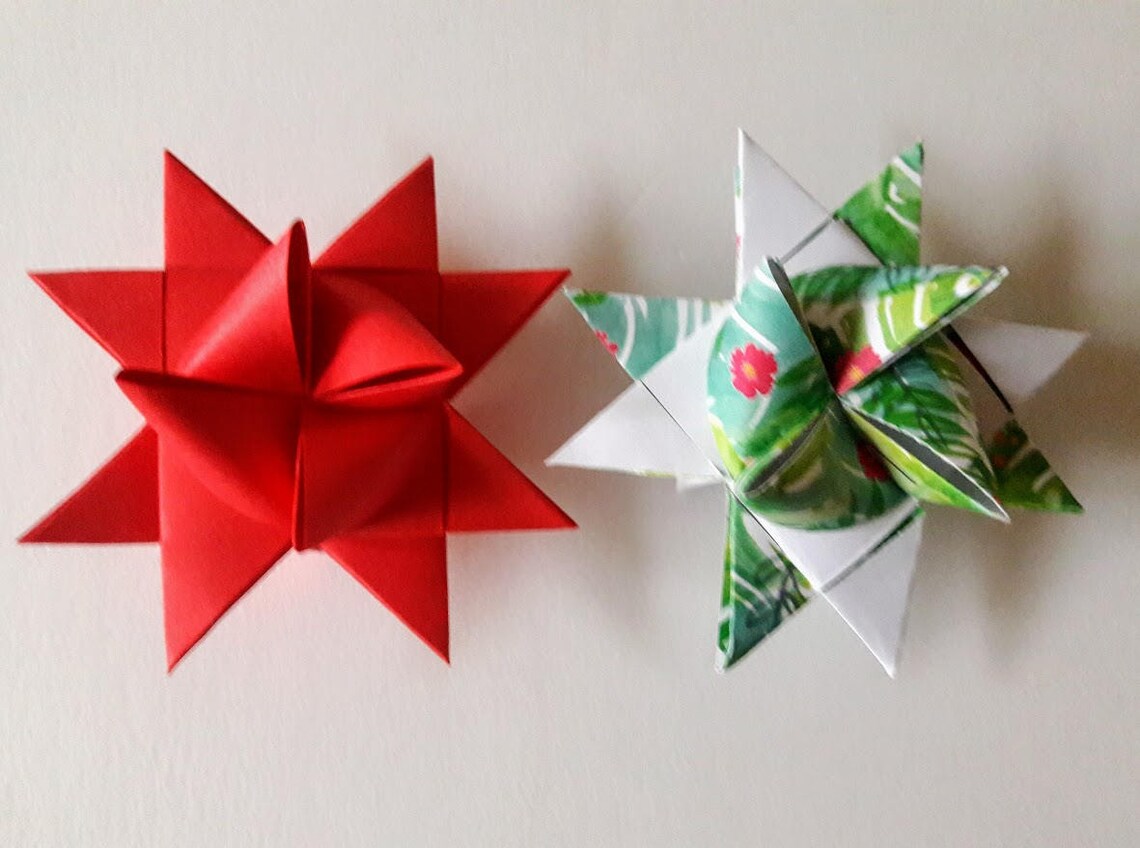 3D Origami Mobile With Froebel Stars or Wreath - Etsy