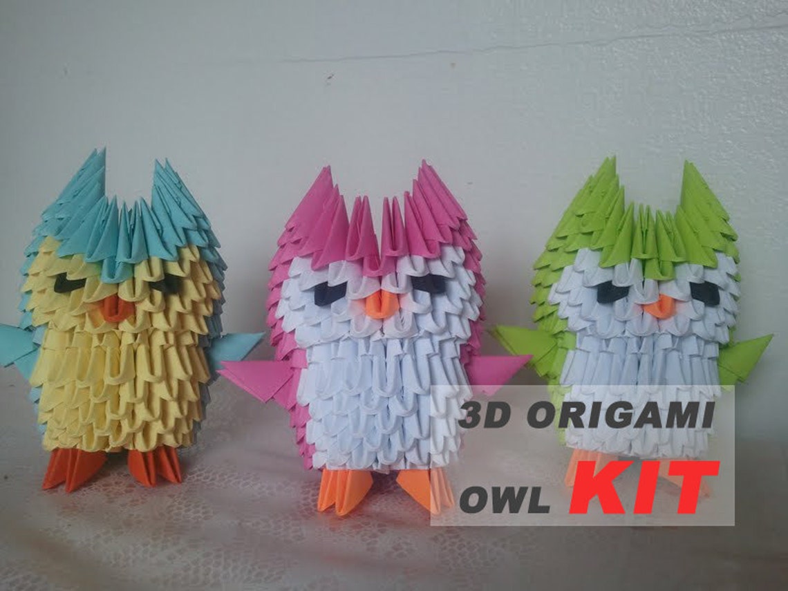 3D origami little owl kit | Etsy