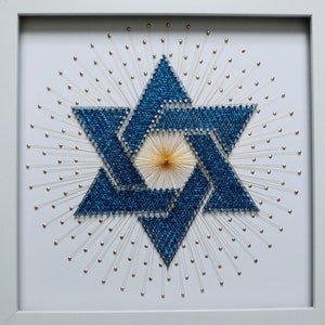 String Art Star of David Wall Decor, Framed, Glass - Etsy
