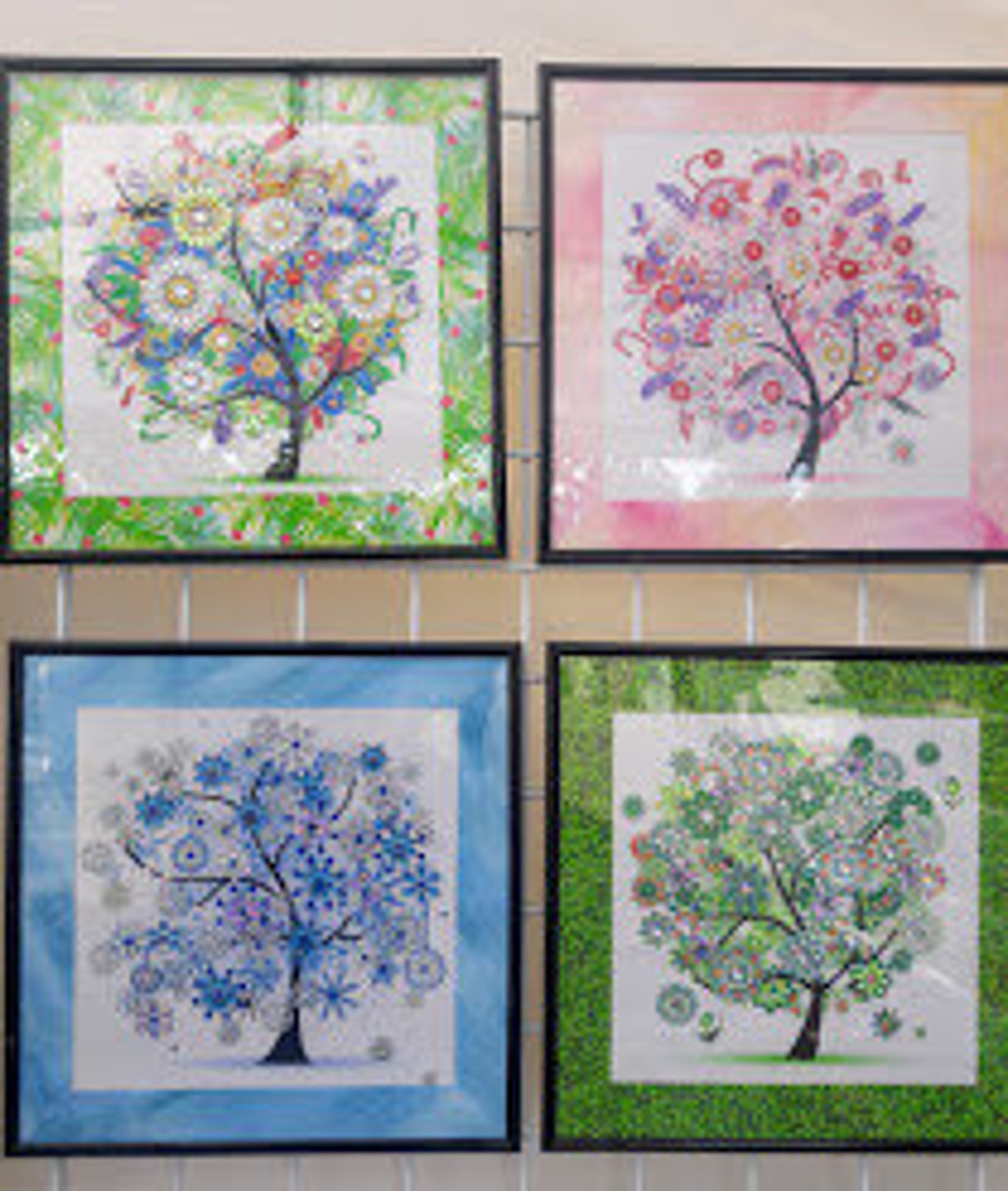 Gems Painting Tree of Life Fall. Framed Glass | Etsy