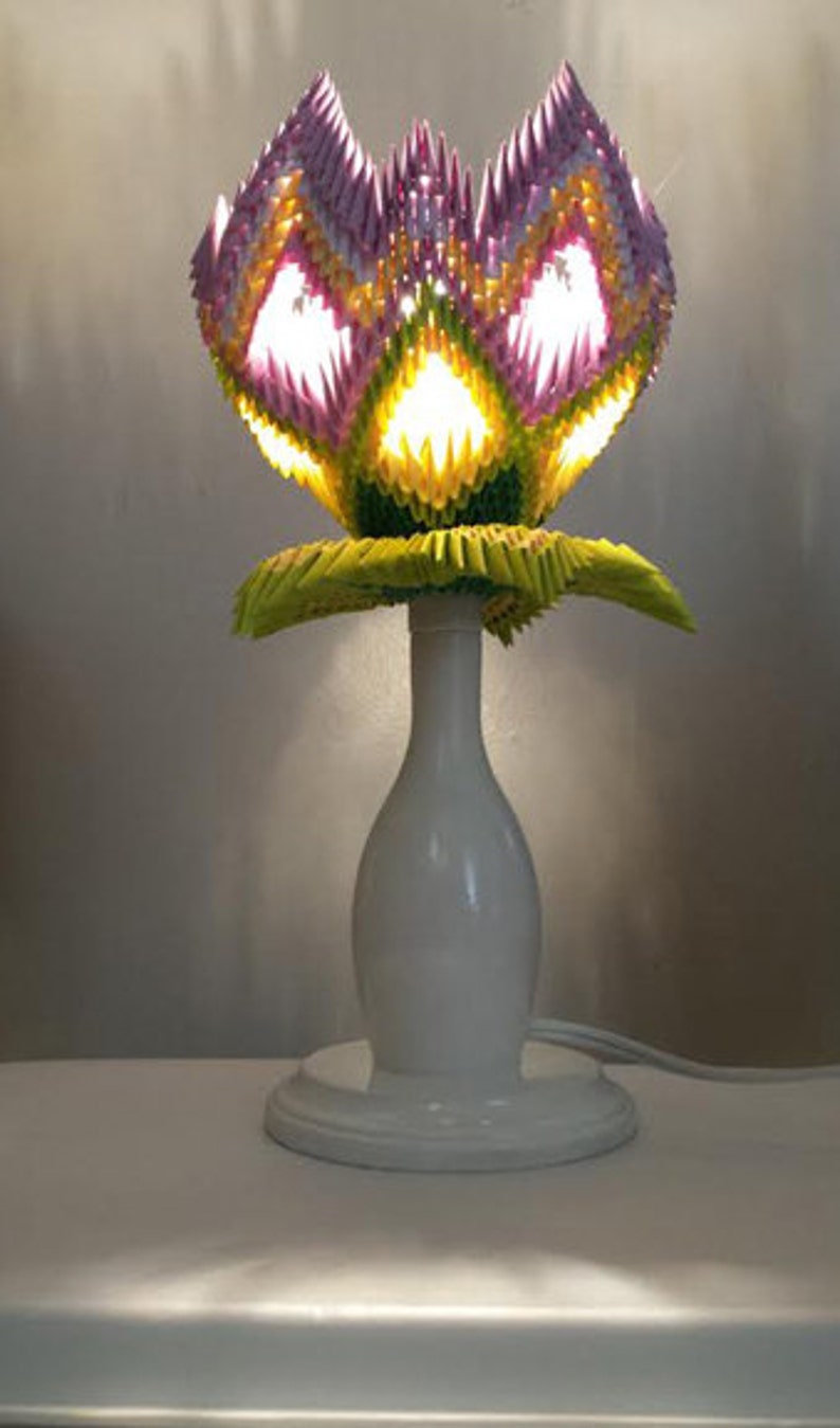 3D Origami Lotus Lamp - Etsy