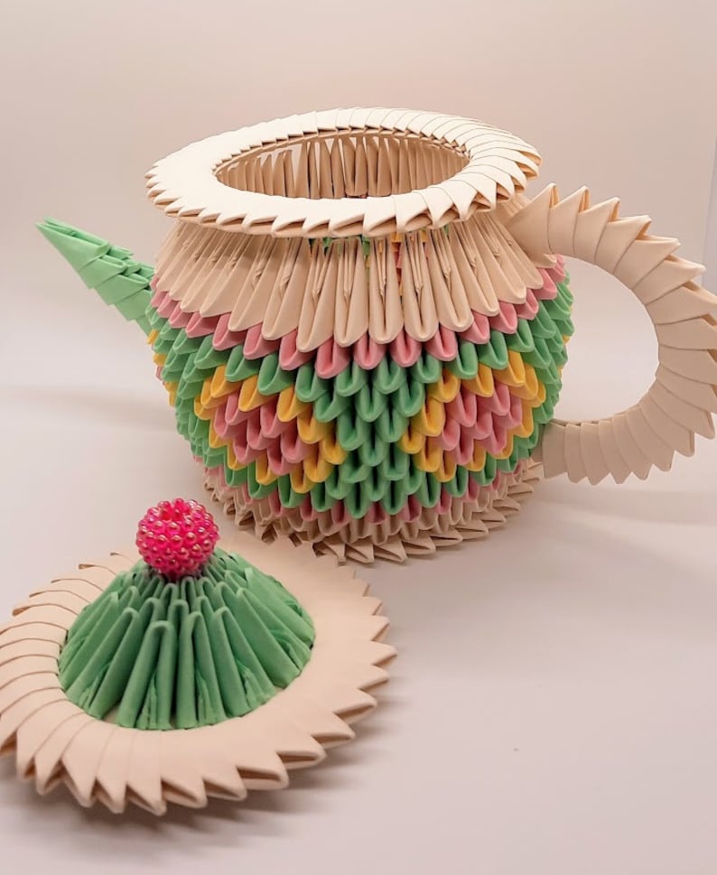 3D Origami Teapot - Etsy