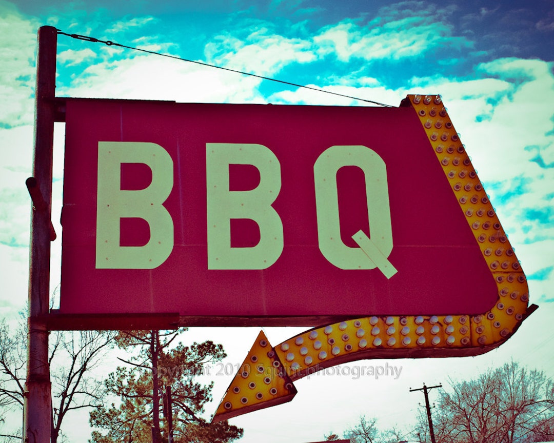 BBQ Sign Fine Art Photography: Retro Restaurant Decor - Etsy