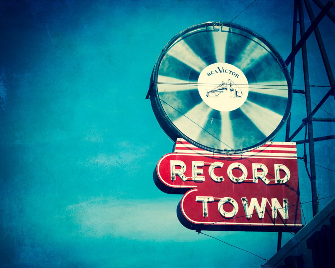 Record Town Neon Sign Art Print: Fort Worth Texas Photography - Etsy