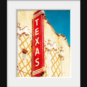 Texas Art, Theatre Sign, Fine Art Photography, Retro Sign, Wall Decor ...