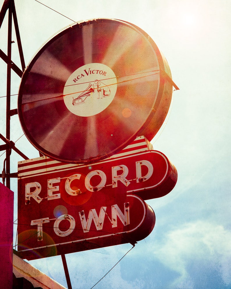 Record Town Neon Sign Art Print: Fort Worth Texas Photo - Etsy