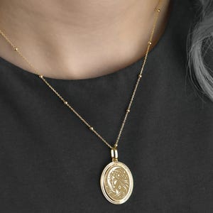 14K Gold Hecate Necklace, Greek God Talisman, Olympian Pendant, Magic ...