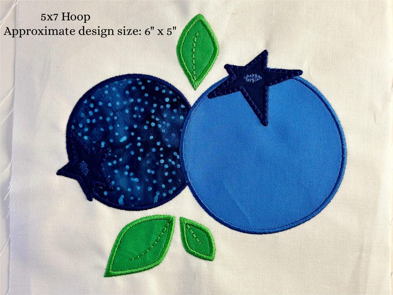 Blueberry Digital Embroidery Design - Applique - Digital Download - 3 ...