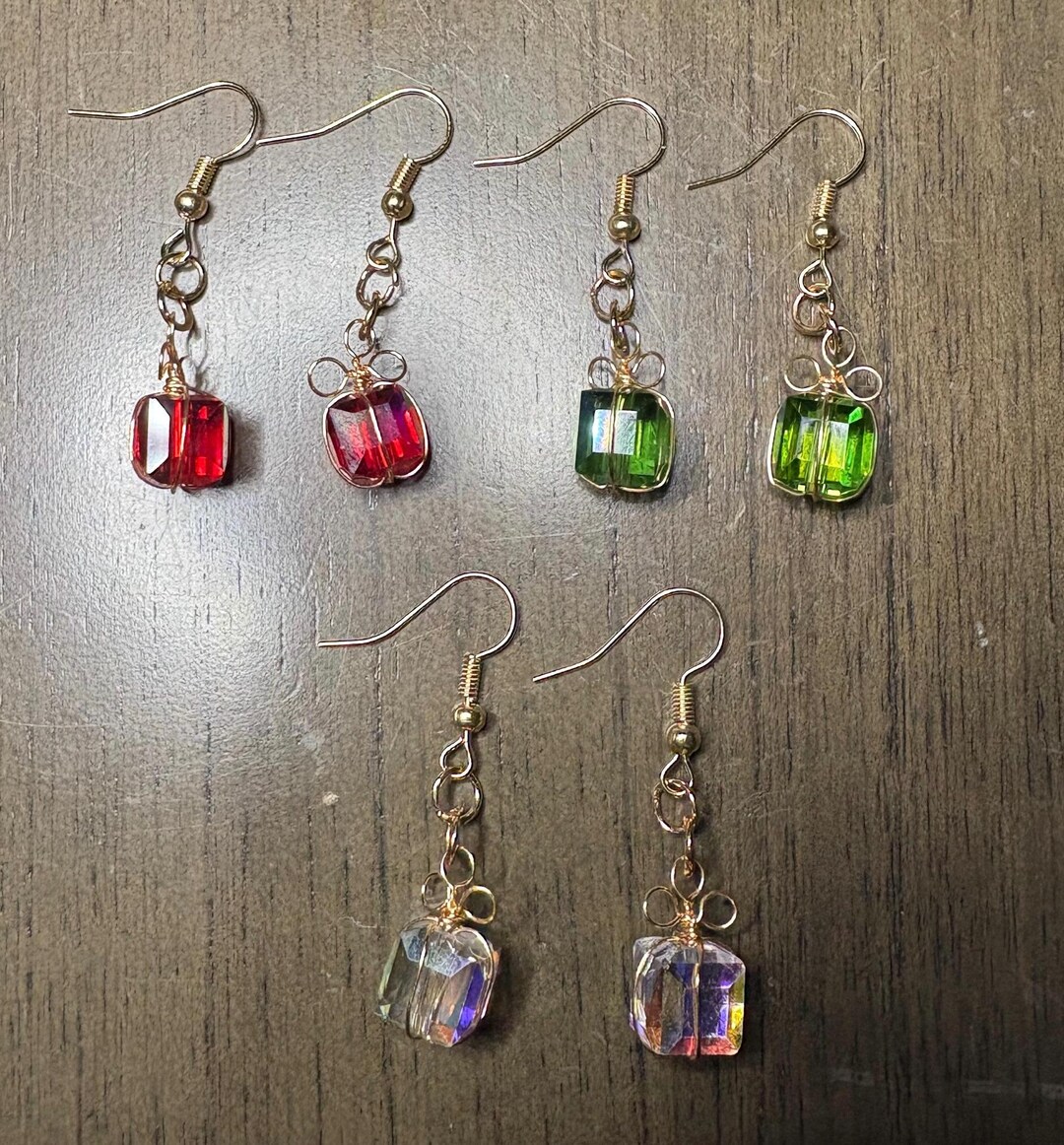 Christmas Present Earrings - Etsy