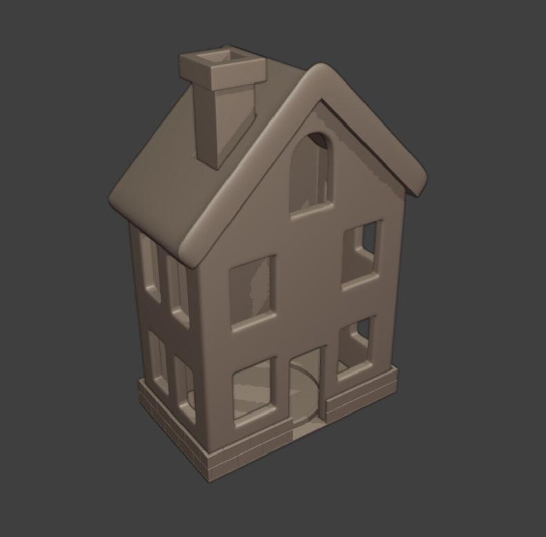 3D Printable House Model – 4 Parts (base With Socket for LED or ...