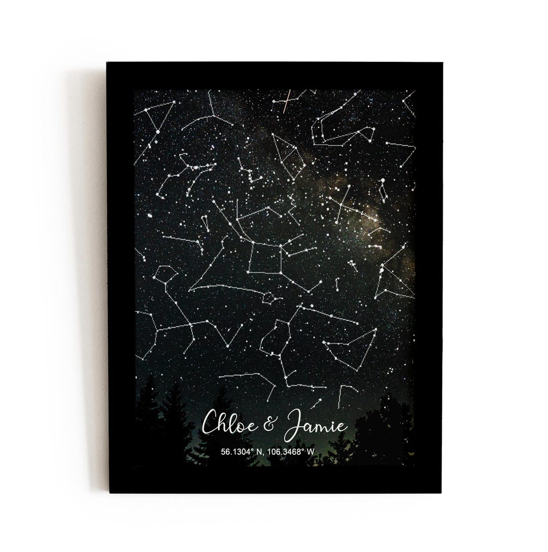 Digital Custom Star Map, Star Map by Date, the Night You Were Born ...