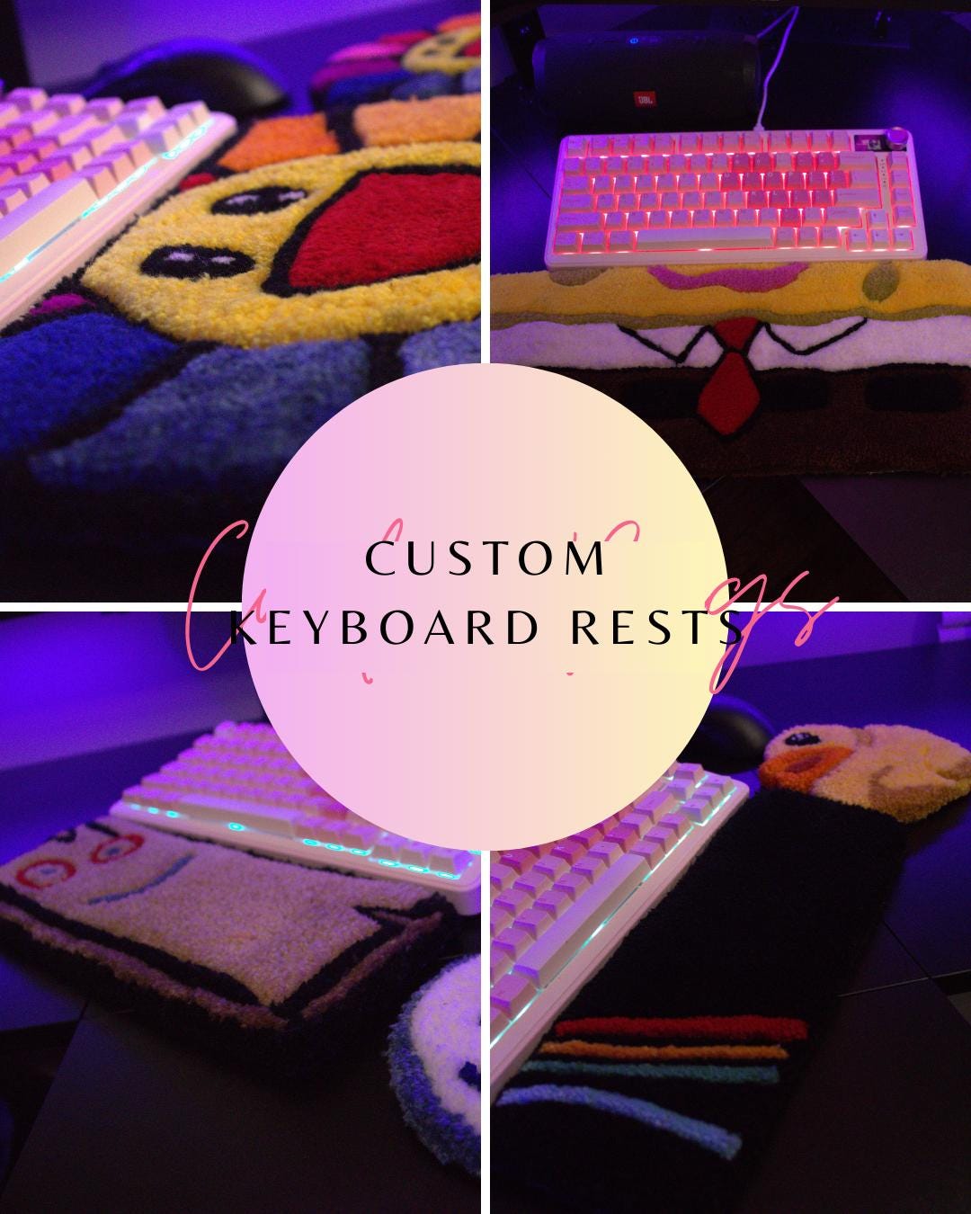 Custom Tufted Keyboard Wrist Rest ONLY | Handmade Desk Rug ...