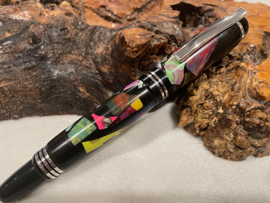 Gorgeous mosaic Explosion in Black Churchill Fountain Pen 5864 - Etsy