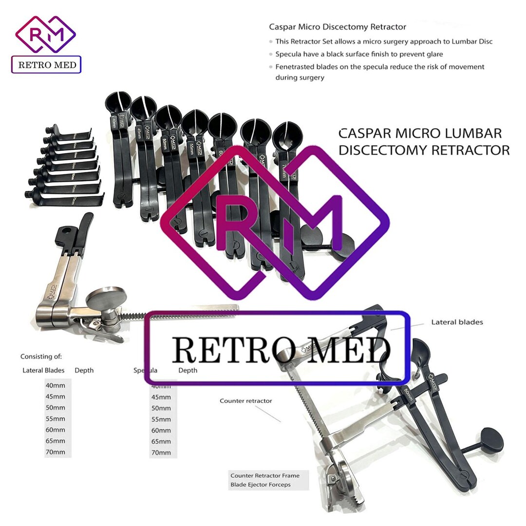 Caspar Micro Lumbar Discectomy Retractor Spinal Set Black - Etsy