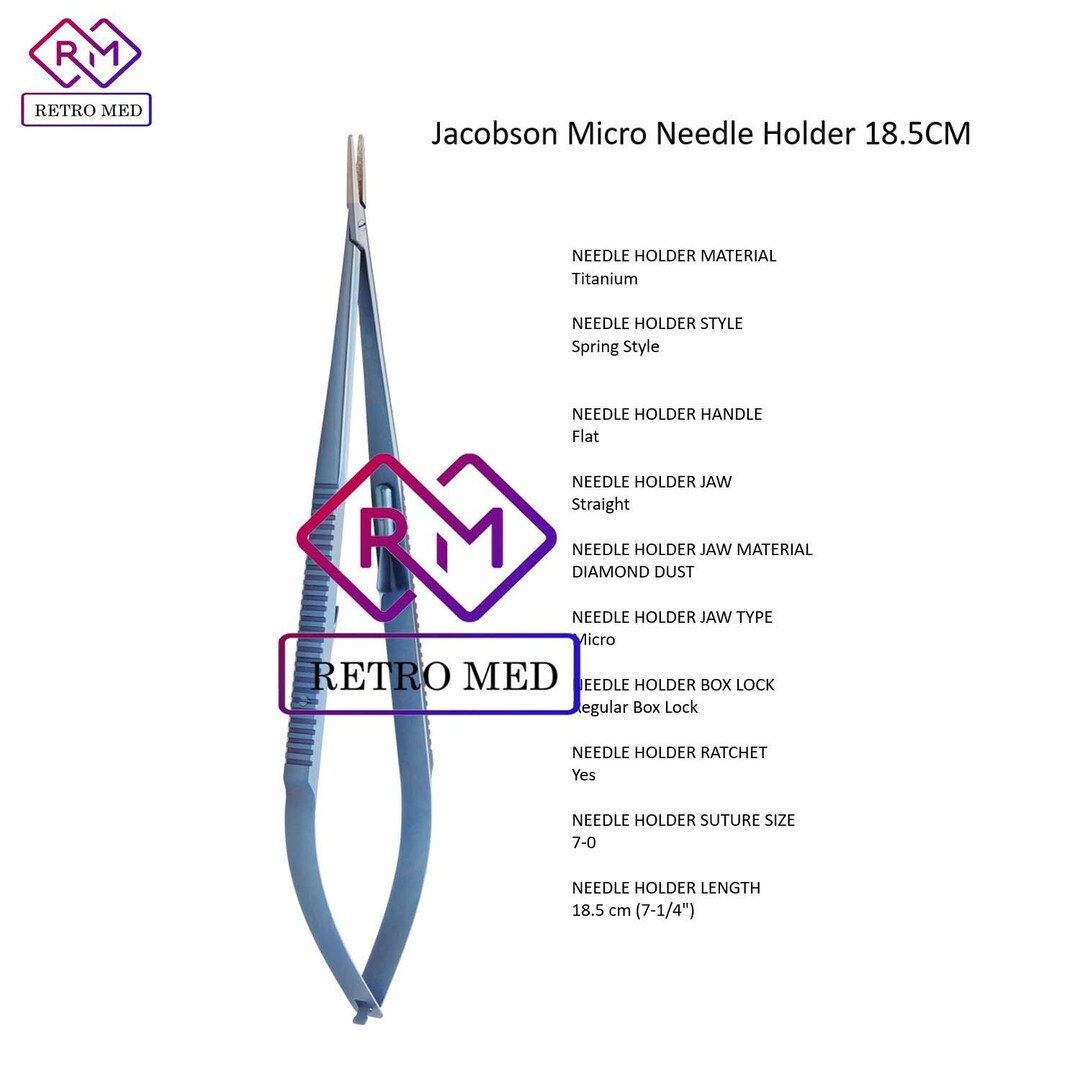 Legacy Jacobson Micro Needle Holder Titanium Diamond Dust Jaws 24.5 Cm ...