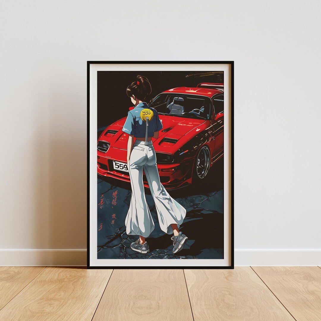 Silk Poster, Anime Japan Car Wall Art Print, Indoor Outdoor Home Decor ...
