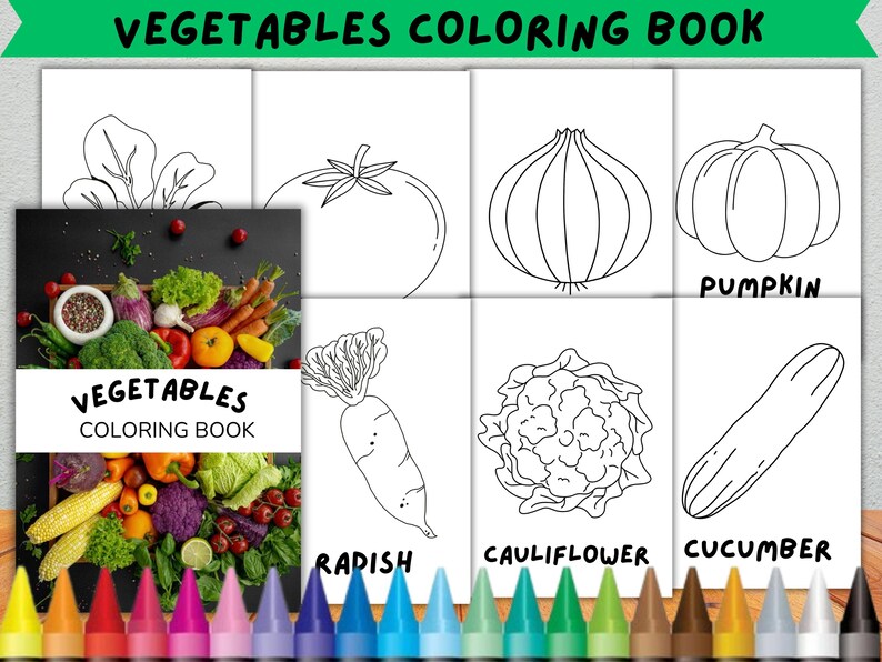 Vegetable Coloring Book for Kids | Fun & Educational | Printable PDF ...