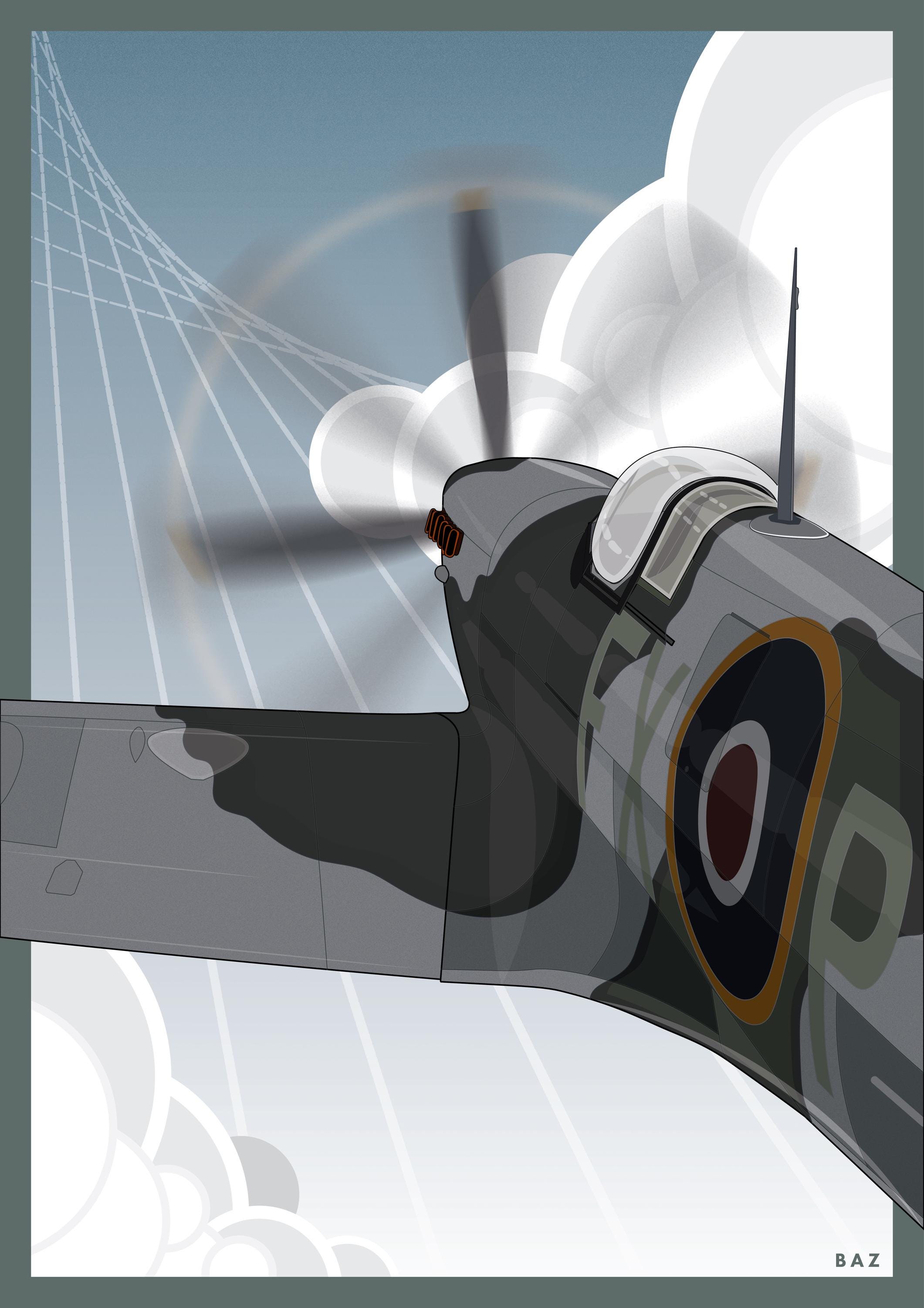 Spitfire Aircraft Wall Art Poster Print - Etsy