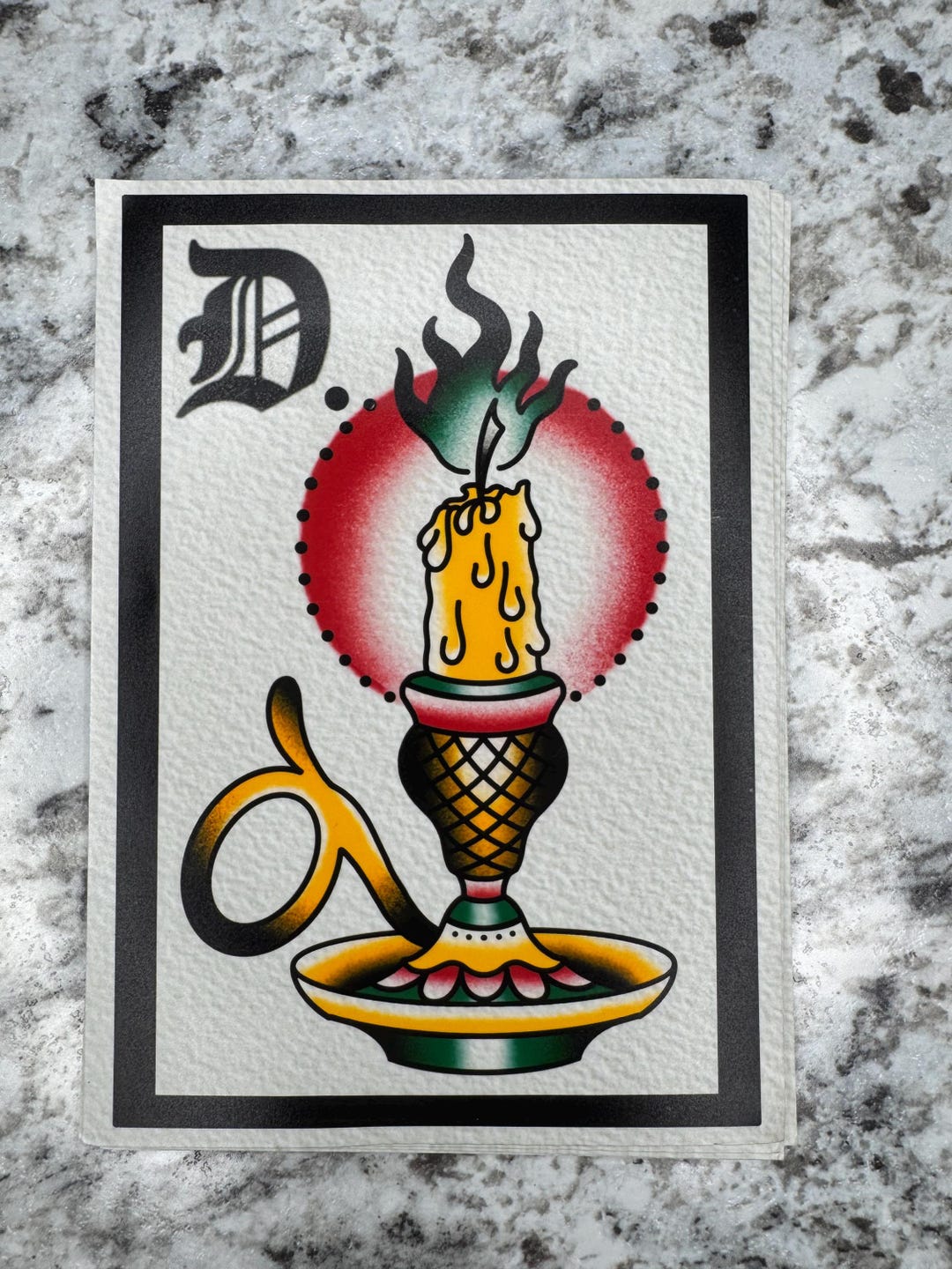 Candle Tattoo Flash Design - Etsy