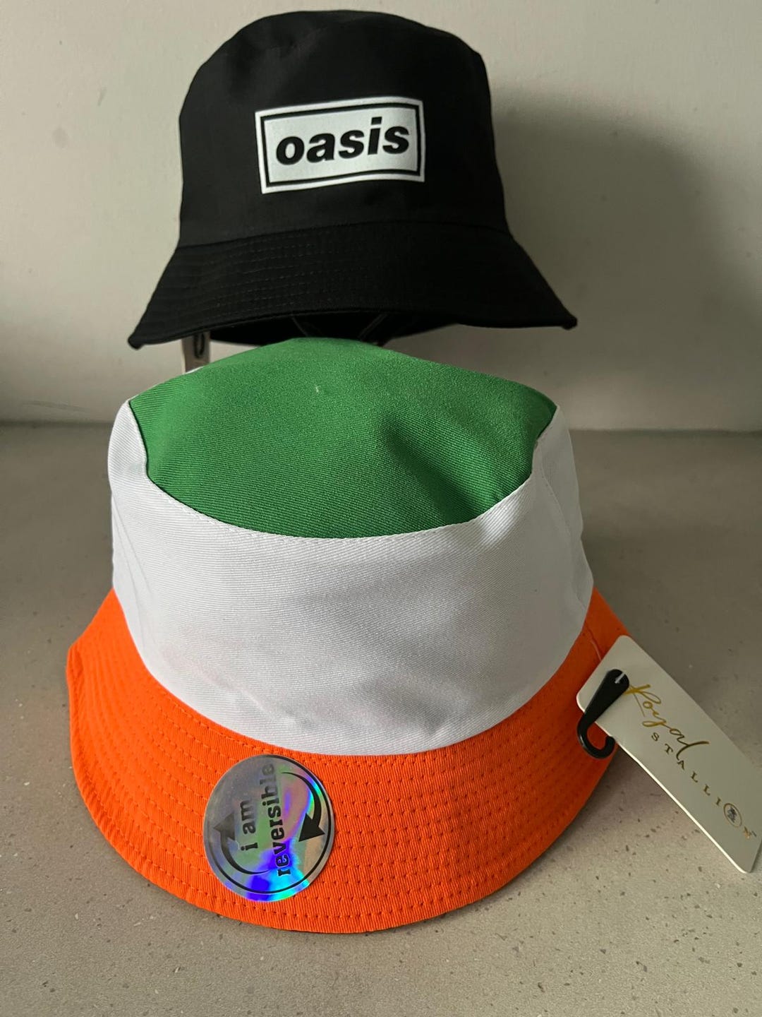 Reversible Oasis/ Ireland Bucket Hat Green, White and Orange - Etsy