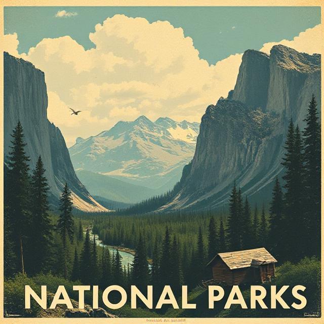 National Parks Vintage Poster | Retro Travel Print | Scenic Nature Wall ...
