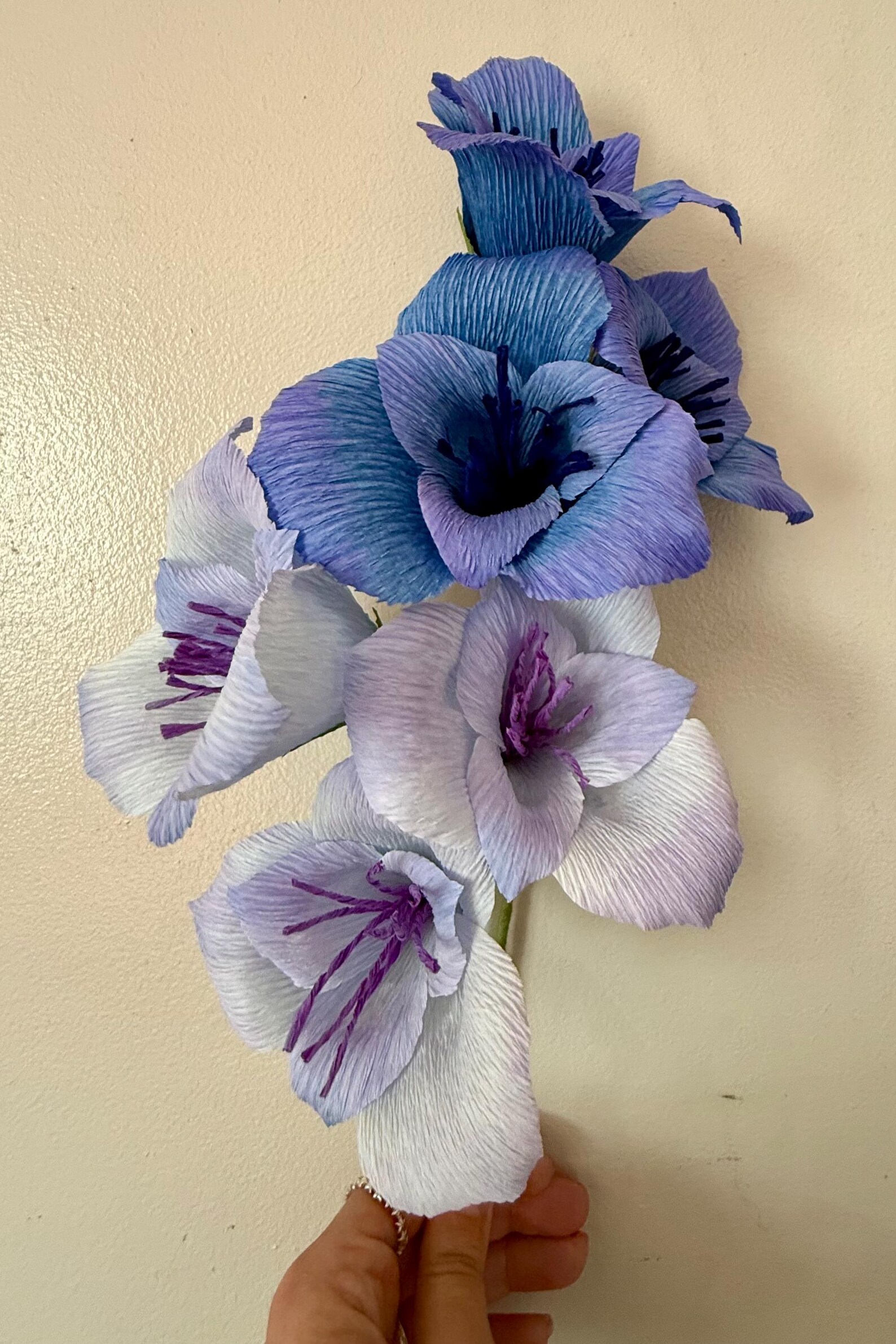 Handmade Blue Crepe Paper Flower Bouquet: Unique Wedding Decor - Etsy