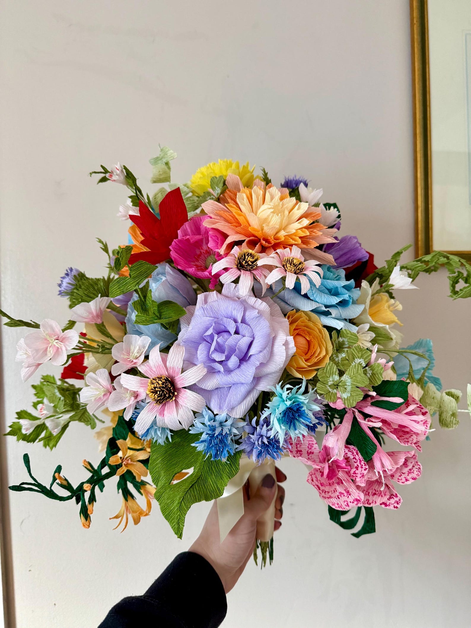 Custom Italian Crepe Paper Wedding Bouquet | Handmade Bridal Flowers ...