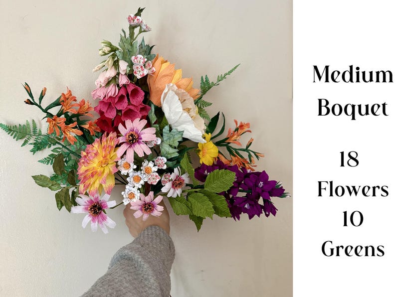 Custom Italian Crepe Paper Wedding Bouquet | Handmade Bridal Flowers ...