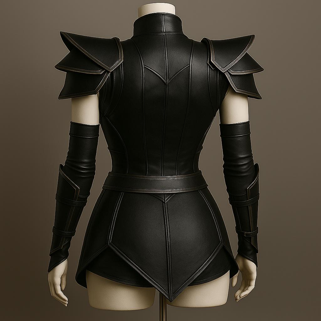 Women's Black Leather Fantasy Armor Set – Handmade Warrior Set With ...