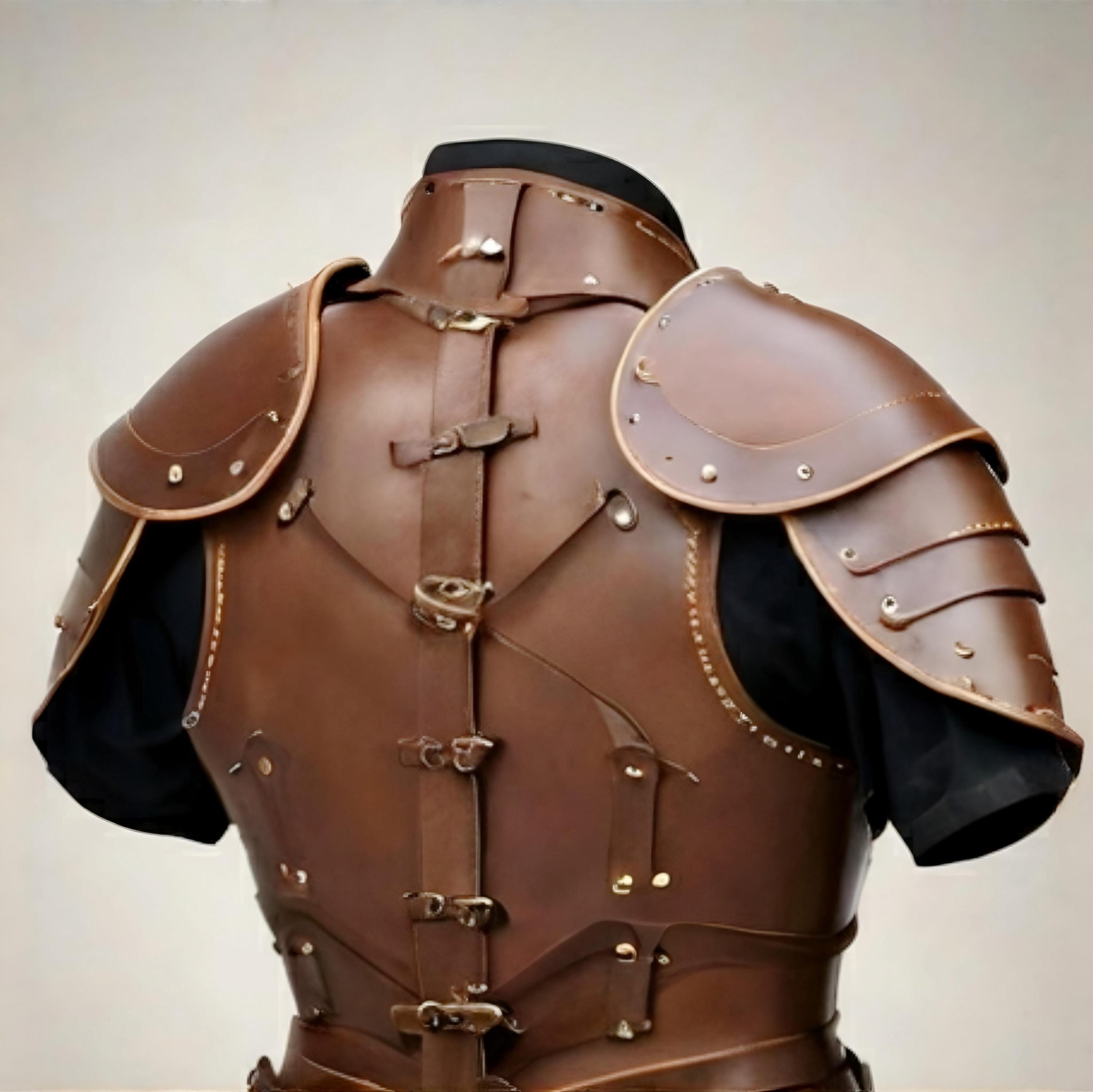 Handmade Genuine Leather Medieval Armor Set – Brown Full Body Knight ...