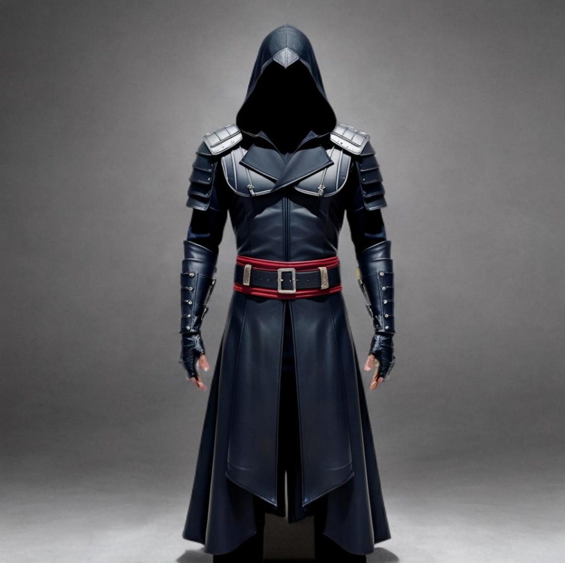 Handmade Genuine Leather Assassin Costume for Men – Black Warrior Armor ...