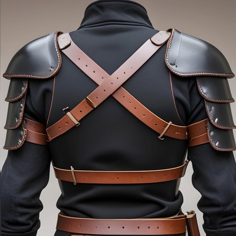 Handmade Genuine Leather Medieval Armor Set – Black Full Body Knight ...