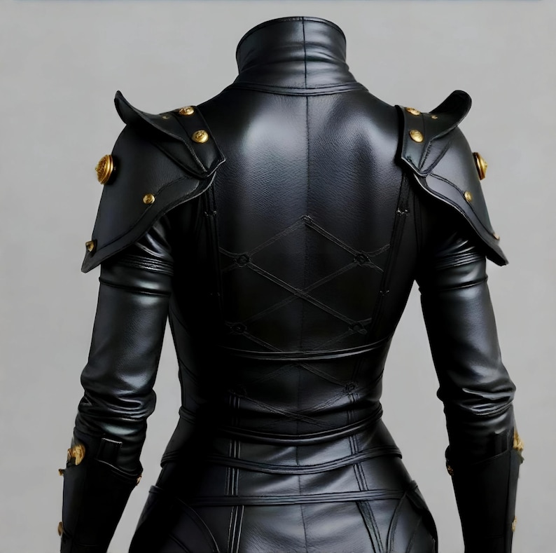 Handcrafted Black Leather Fantasy Armor for Women – Genuine Gothic ...