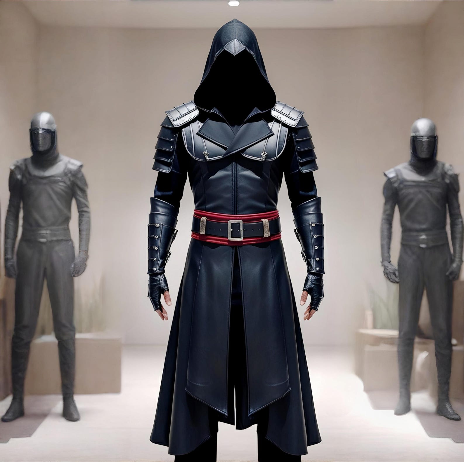 Handmade Genuine Leather Assassin Costume for Men – Black Warrior Armor ...
