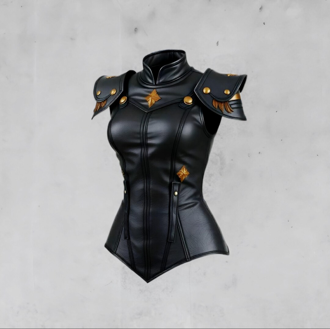 Genuine Black Leather Women's Fantasy Armor | Handcrafted Gothic ...
