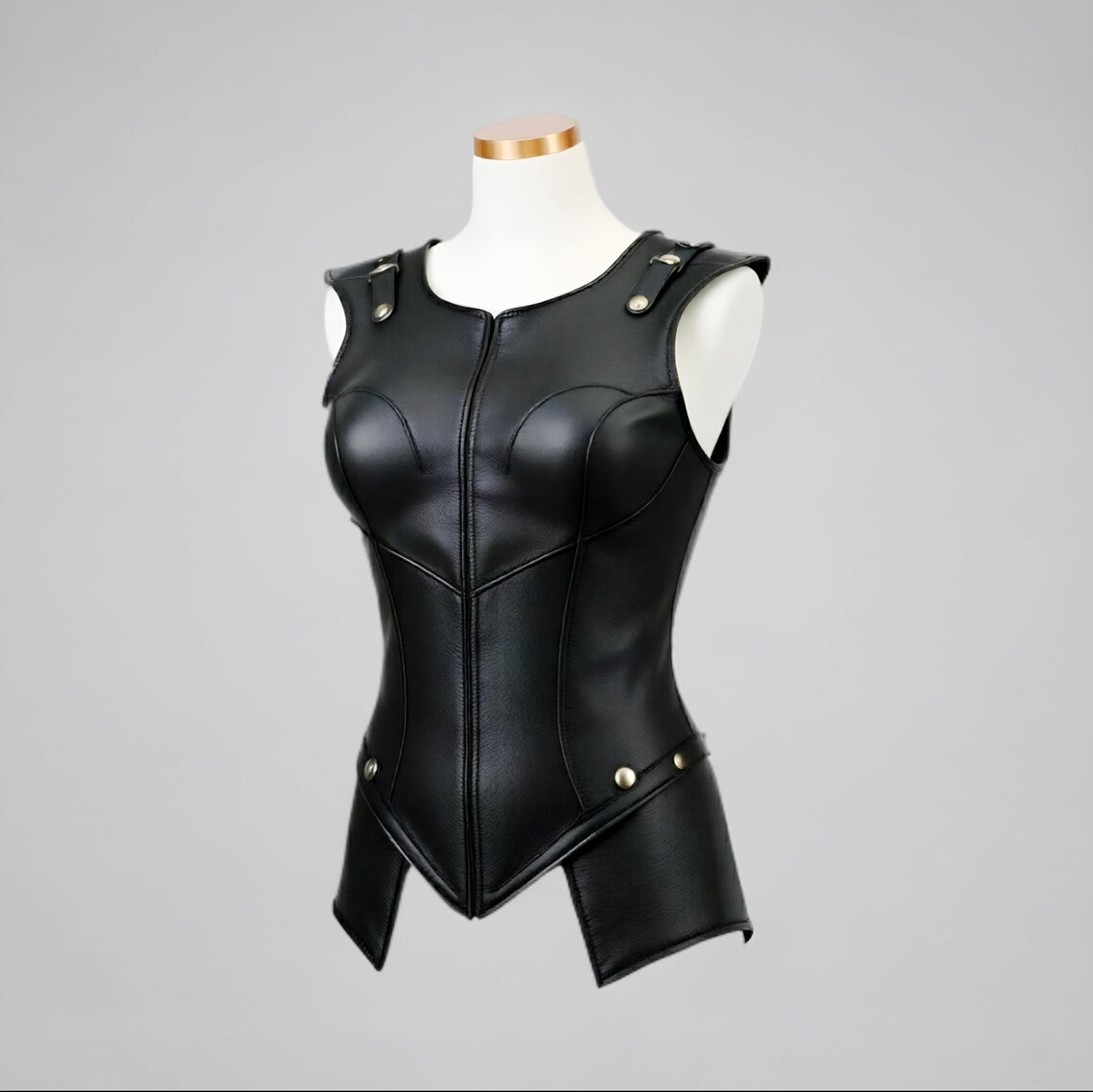 Genuine Black Leather Women's Fantasy Armor – Handmade Medieval Warrior ...
