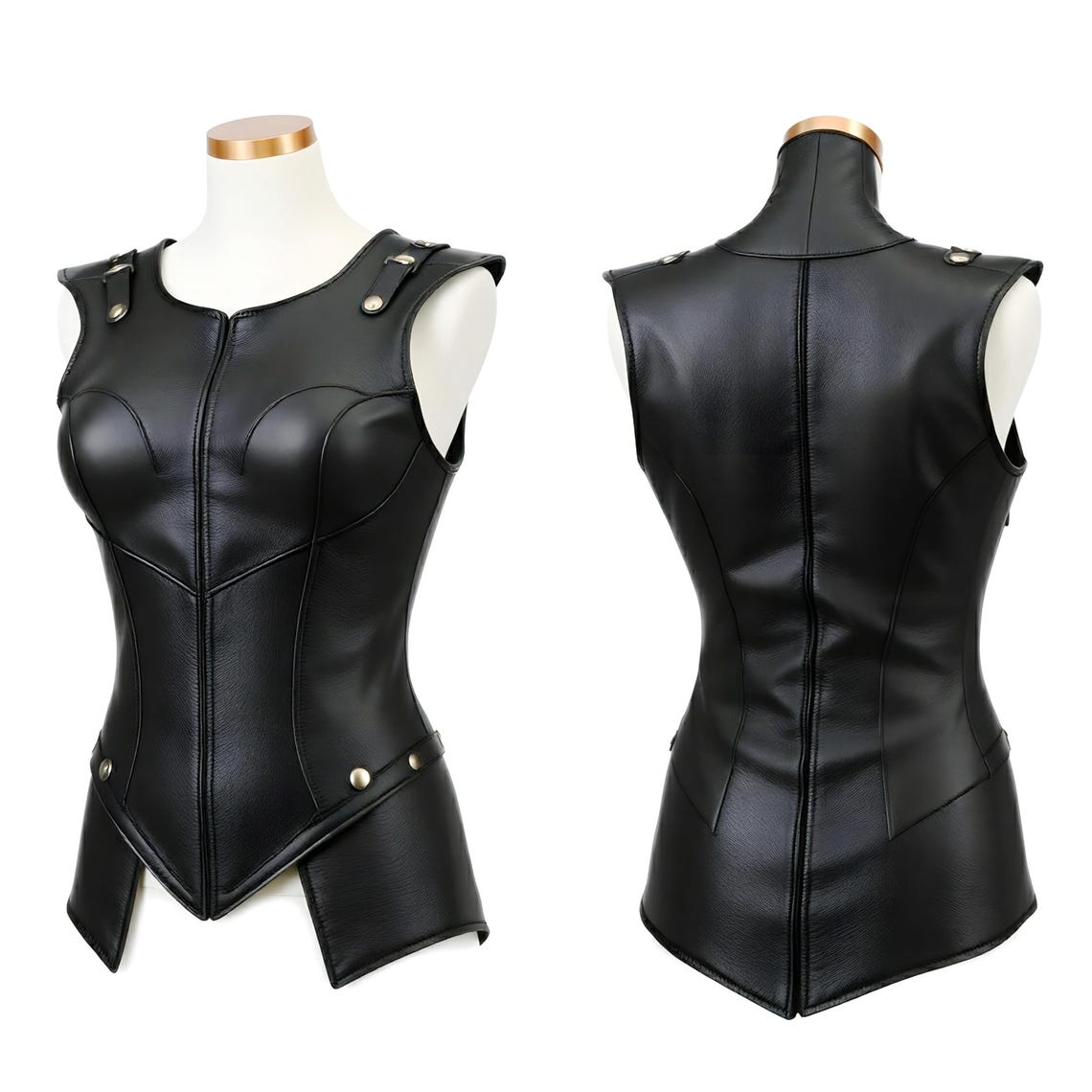 Genuine Black Leather Women's Fantasy Armor – Handmade Medieval Warrior ...