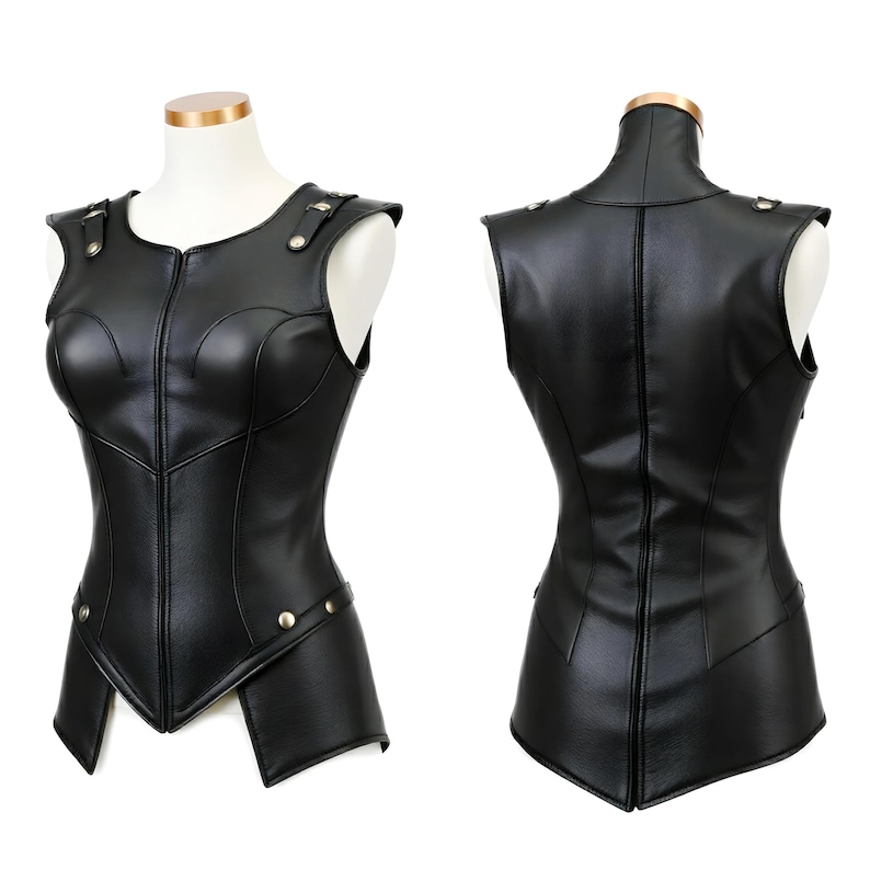 Genuine Black Leather Women's Fantasy Armor – Handmade Medieval Warrior ...