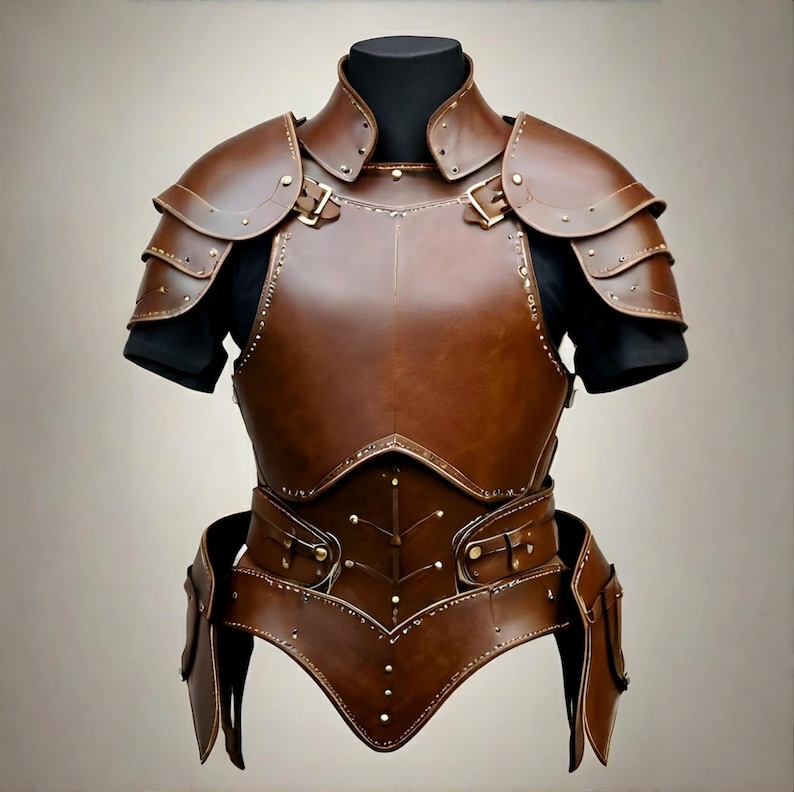 Handmade Genuine Leather Medieval Armor Set – Brown Full Body Knight ...