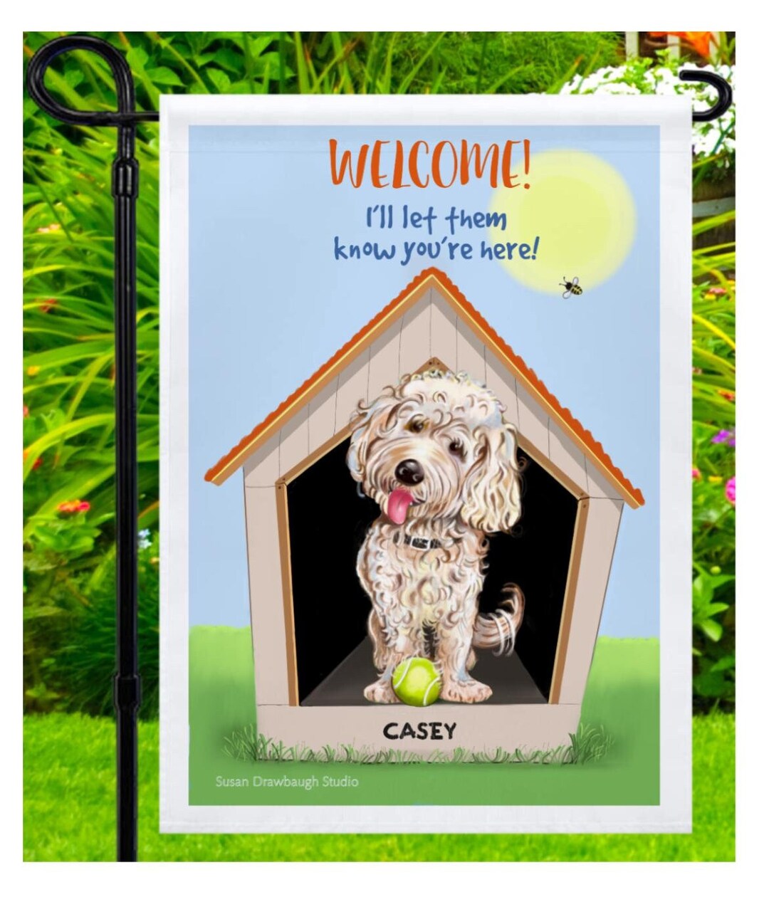 Personalized Goldendoodle Flag, Labradoodle Garden Flag, Golden Doodle ...