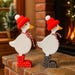 Handmade MDF Duck Figurines With Red Winter Hats: Nursery Decor - Etsy