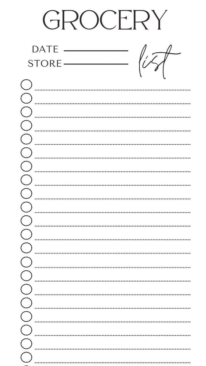 Grocery Checklist - Etsy