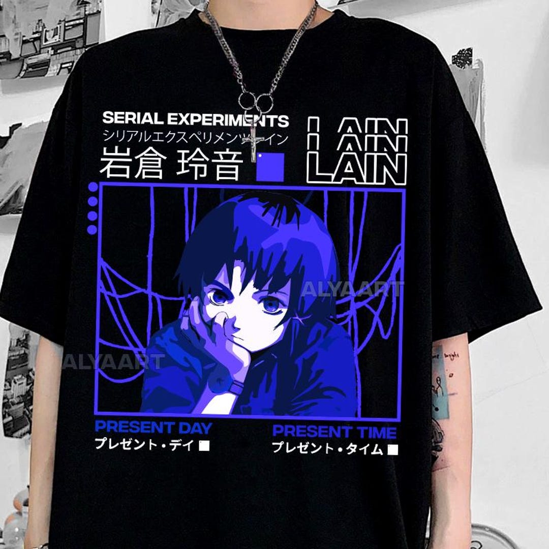 SERIAL Experiments Lain Shirt, Cyberpunk Lain Iwakura Tshirt, Anime 90s ...